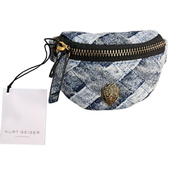 Kurt Geiger | Bags | Kurt Geiger Kensington Wristlet Bag Purse Denim ...